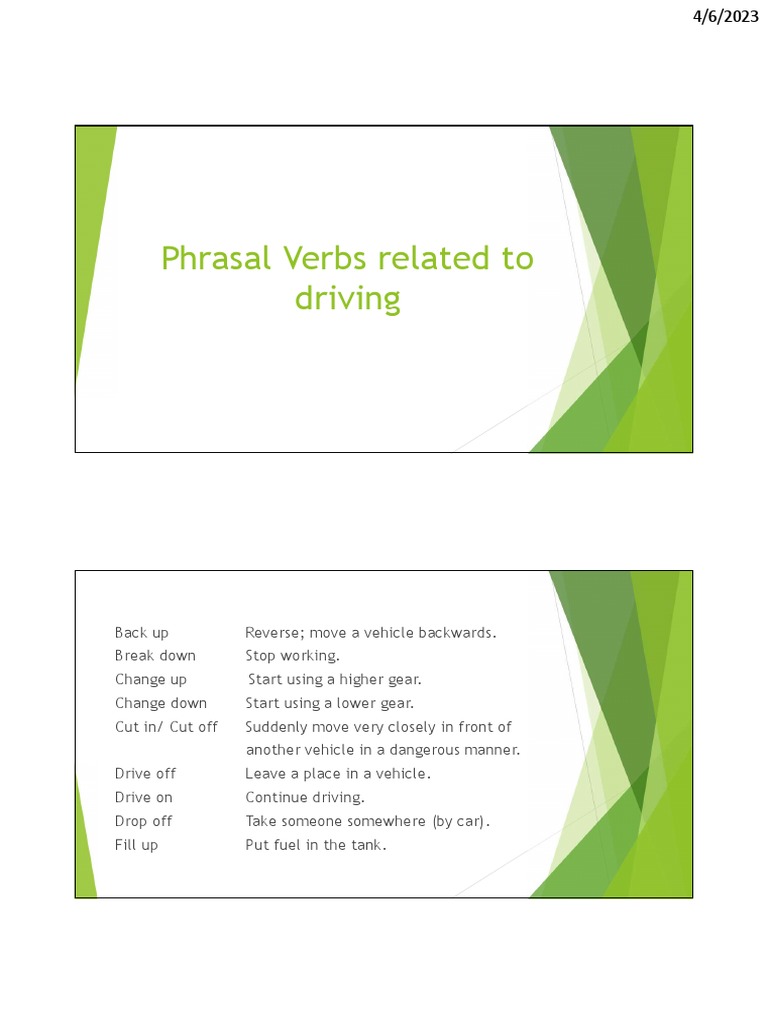 Phrasal verbs-driving | PDF