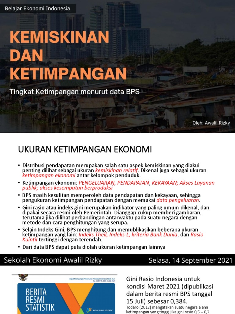 Kuliah 23 Tingkat Ketimpangan Menurut Data BPS | PDF