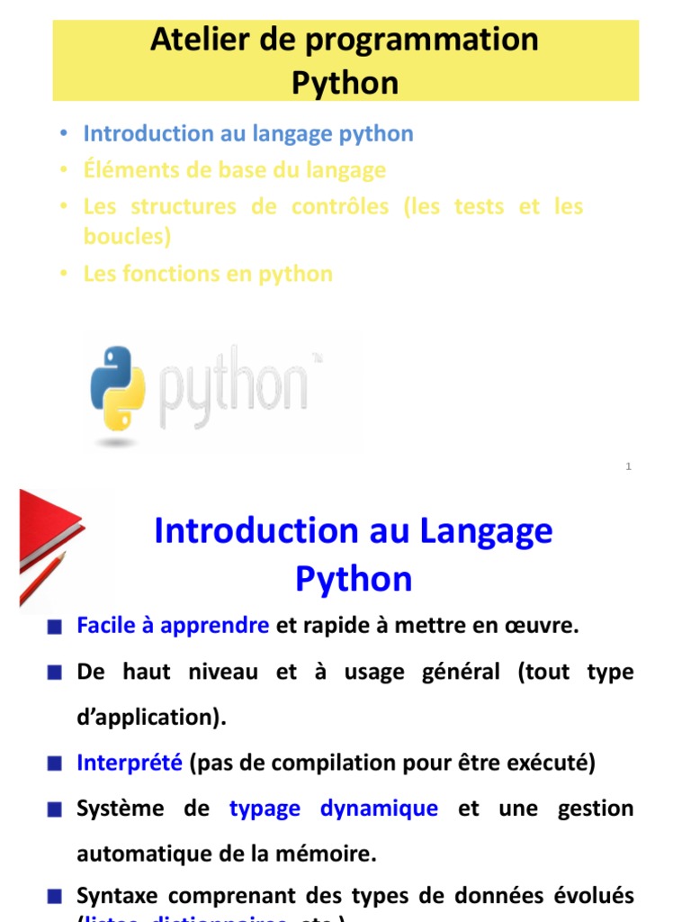 CH 1 | PDF | Structure de contrôle | Python (Langage de programmation)