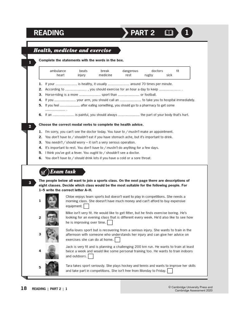 Reading 1: Health, Medicine and Exercise | PDF