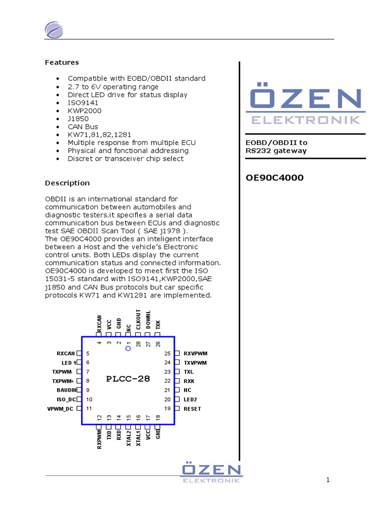 PLCC-28: Features | PDF | Telecommunications | Computer Engineering