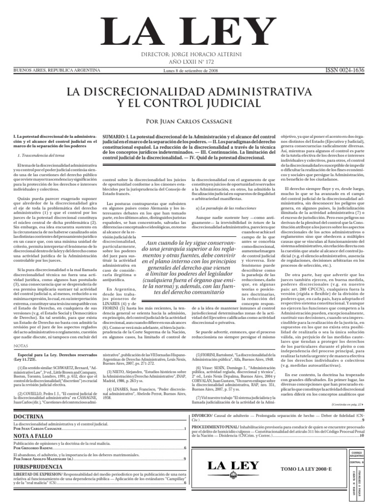 Discrecionalidad y Control Judicial | PDF