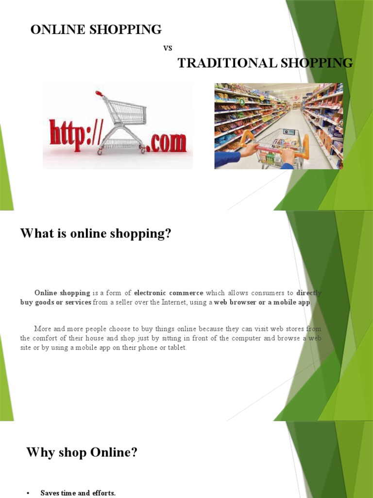 Online Shopping Traditional Shopping | PDF