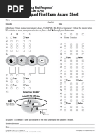BLS Exam A Answer Sheet 2020 | PDF