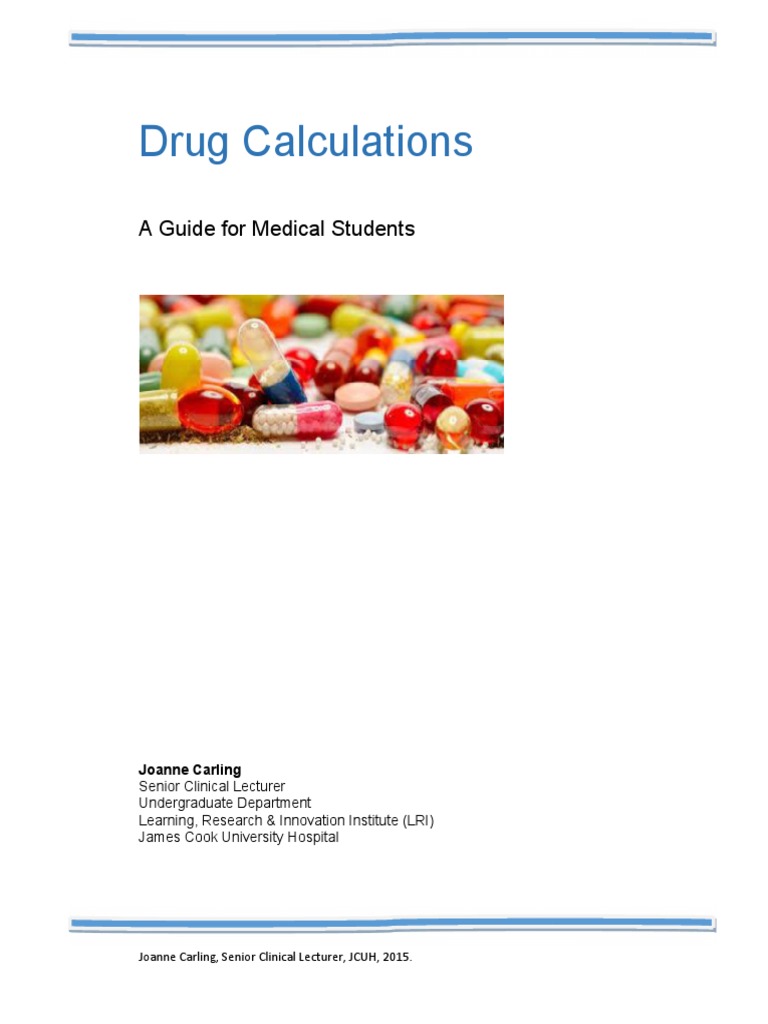 Drug Calculation Exercises Workbook - Student Copy (Campus Week 2 ...