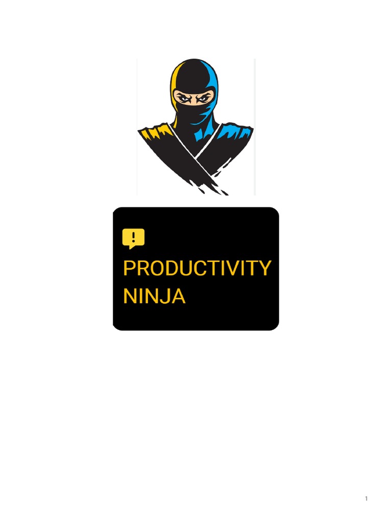 Productivity Ninja | PDF | Habits | Goal