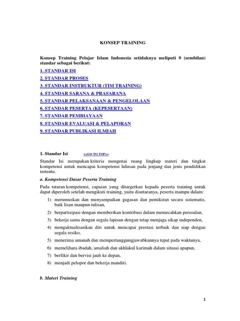 Konsep Training Pelajar Islam Indonesia | PDF