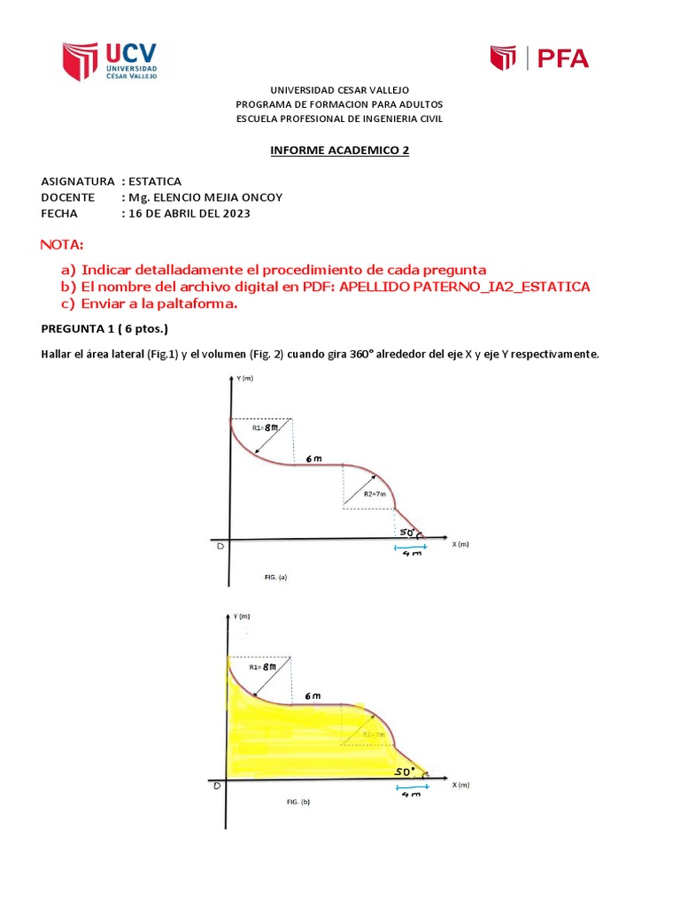 Informe Academico 2 - Estatica - 202301 | PDF