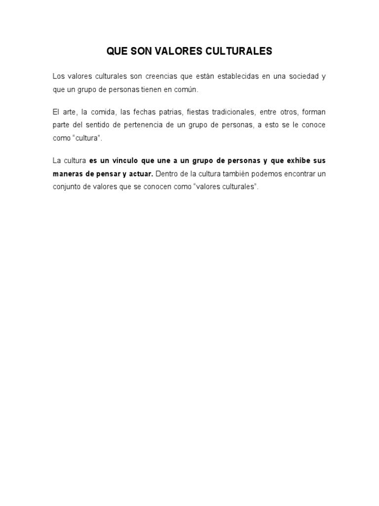 Definición de Valores Culturales | PDF | Venezuela | Sociedad