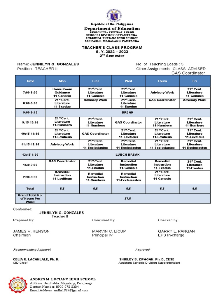 EDITED SHS-Teachers-INDIVIDUAL-CLASS-PROGRAM-2nd-Sem-SY-2022-2023 WITH ... EDITED SHS-Teachers-INDIVIDUAL-CLASS-PROGRAM-2nd-Sem-SY-2022-2023 WITH ...