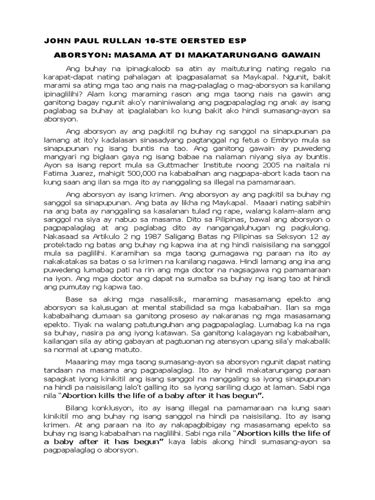 Aborsyon Masama | PDF