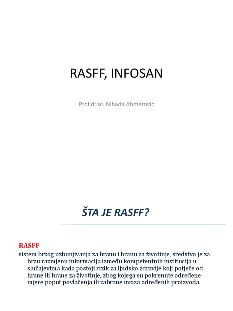 HZE - Rasff Infosan FINAL Stud | PDF