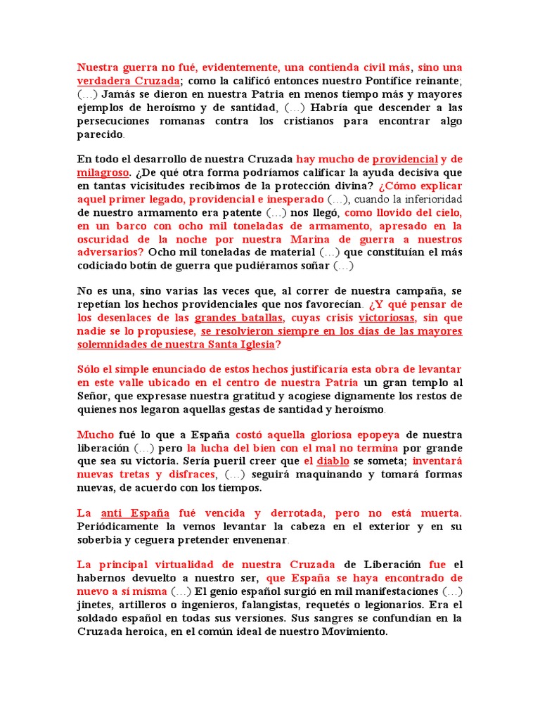 Discurso Franco | PDF | guerra civil Española | Conflictos