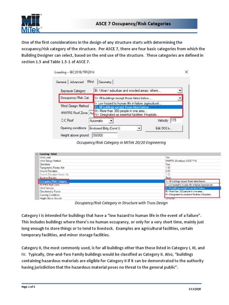 ASCE 7 Occupancy/Risk Categories Explained | PDF | Hazards | Emergency