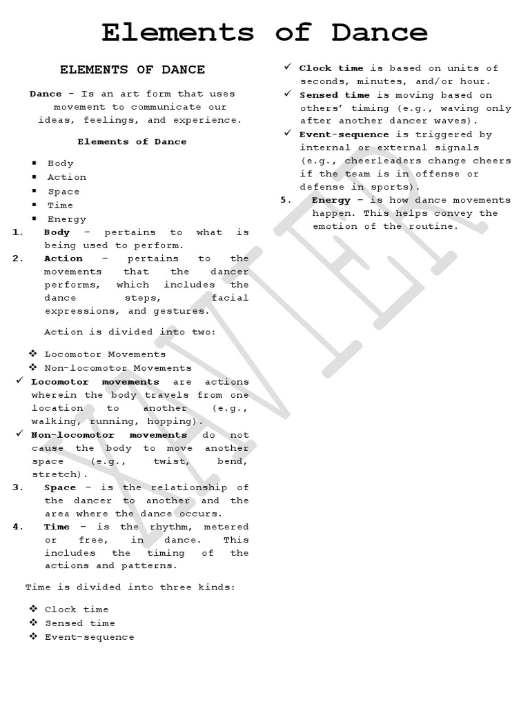 Elements of Dance | PDF