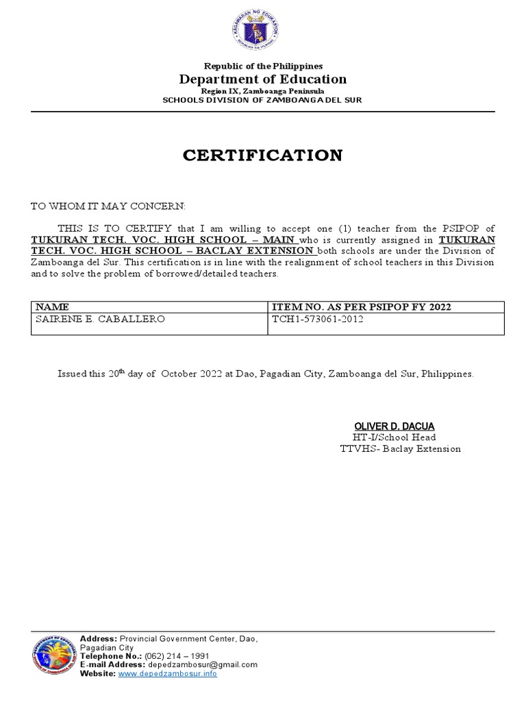 Letter of Acceptance | PDF