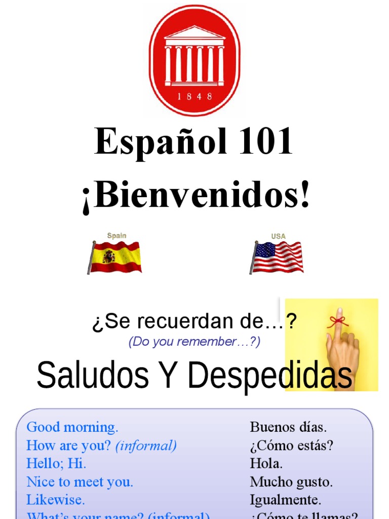 Elementary Spanish 1 | PDF