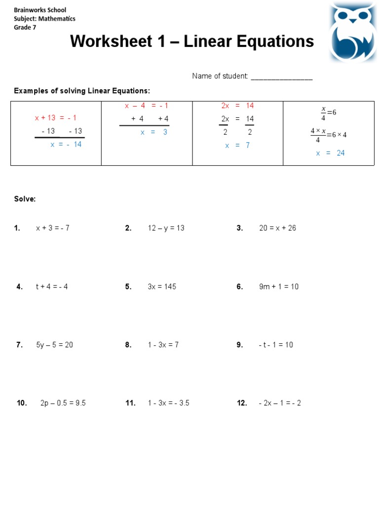 Solving Linear Equations and Word Problems in Mathematics | PDF | Length | Mathematical Concepts