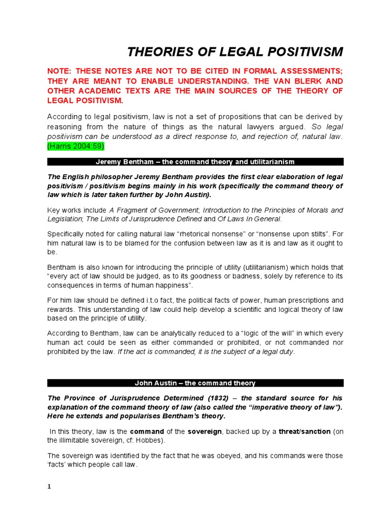 Legal Positivism Explained | PDF | Politics | Law