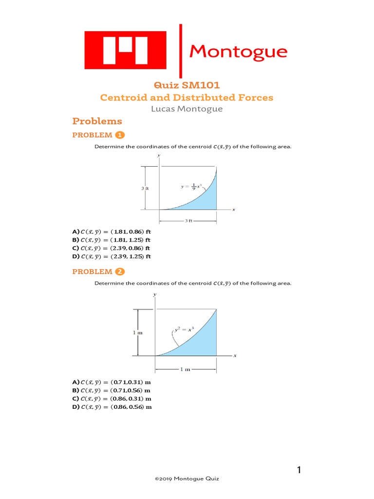 Centroid and Distributed Forces Solved Problems | PDF | Cartesian ...