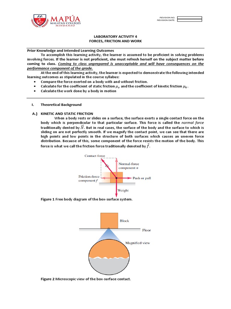 Activity 4 Forces, Friction and Work | PDF | Friction | Force