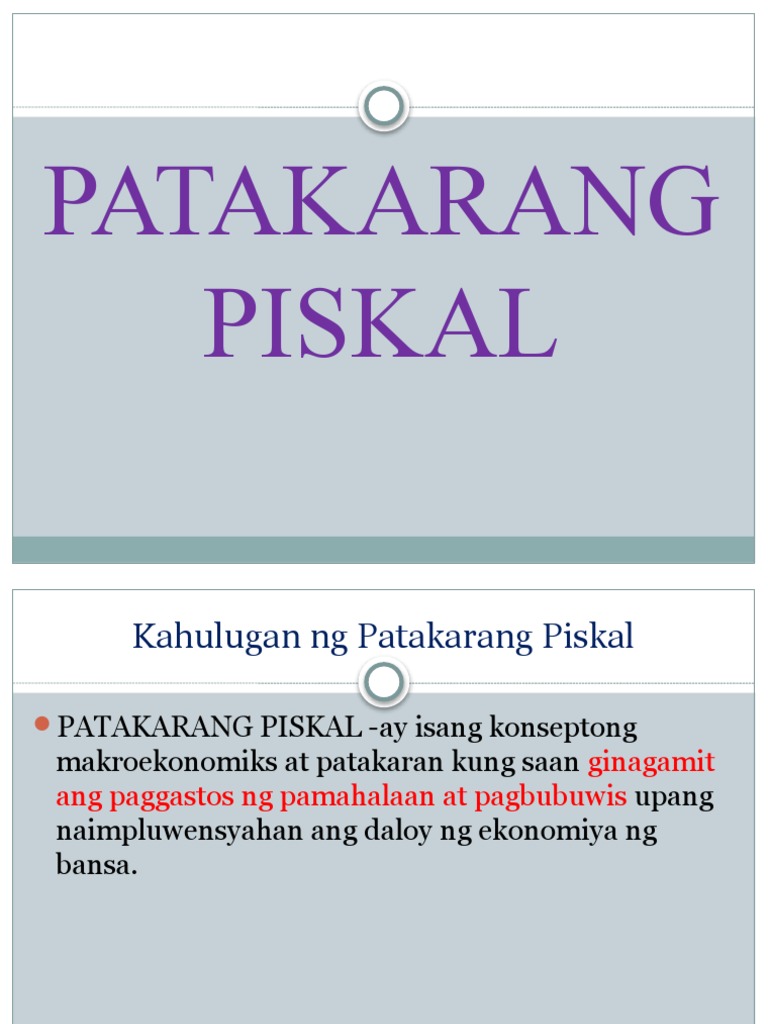 Patakarang Piskal | PDF