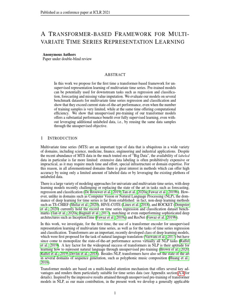 2233 A Transformer Based Framework | PDF | Time Series | Regression Analysis