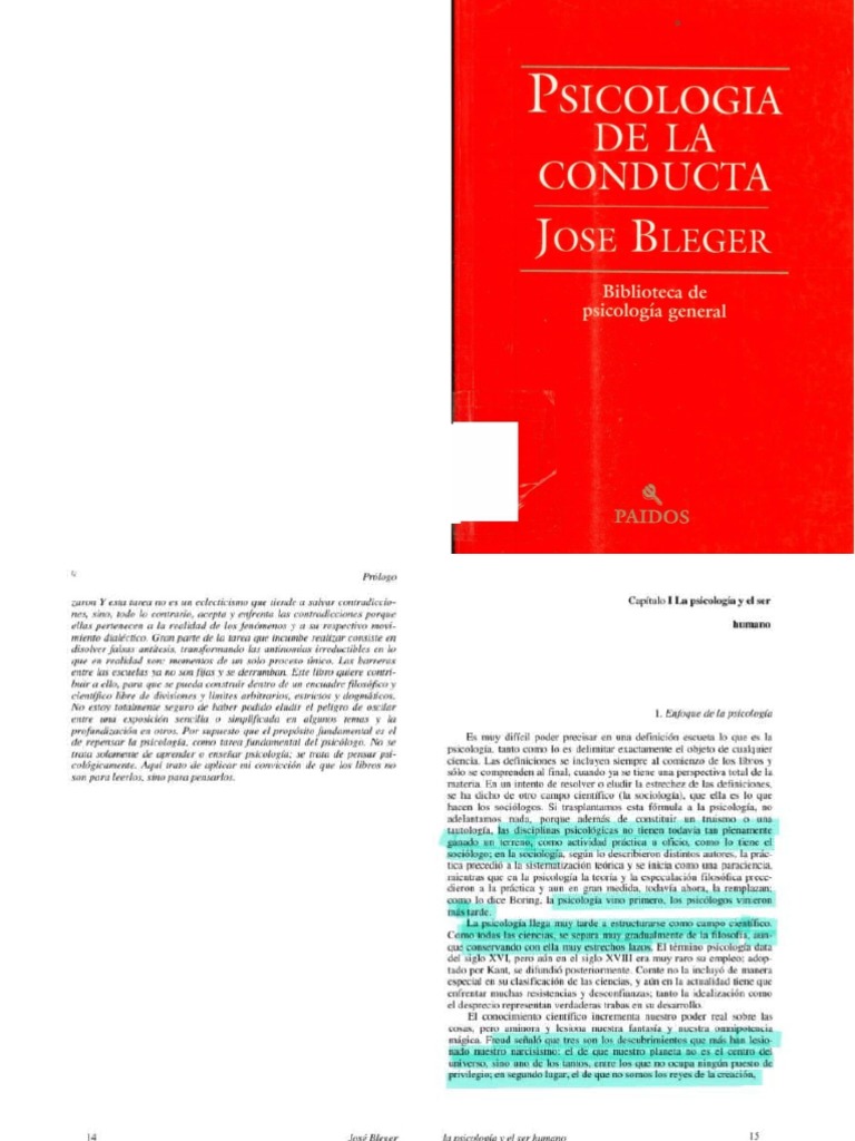 Bleger-Psicología de La Conducta | PDF