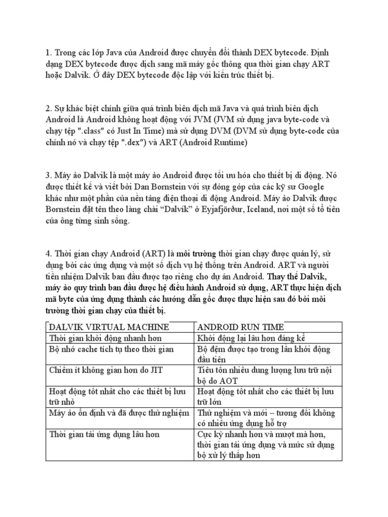 Dalvik Virtual Machine Android Run Time | PDF