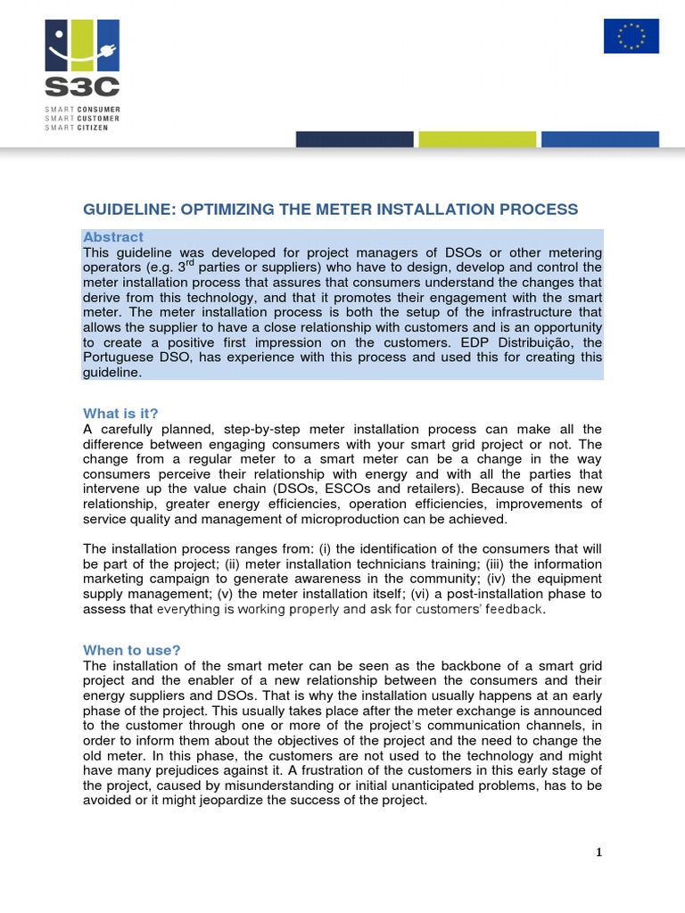 Guideline: Optimizing The Meter Installation Process | PDF | Smart Grid ...