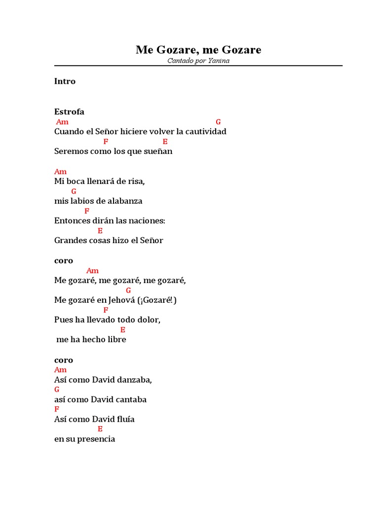 Me Gozare, Me Gozare: Intro Estrofa | PDF