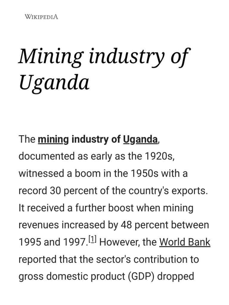 Mineral Occurence Map of Uganda - A3 | PDF