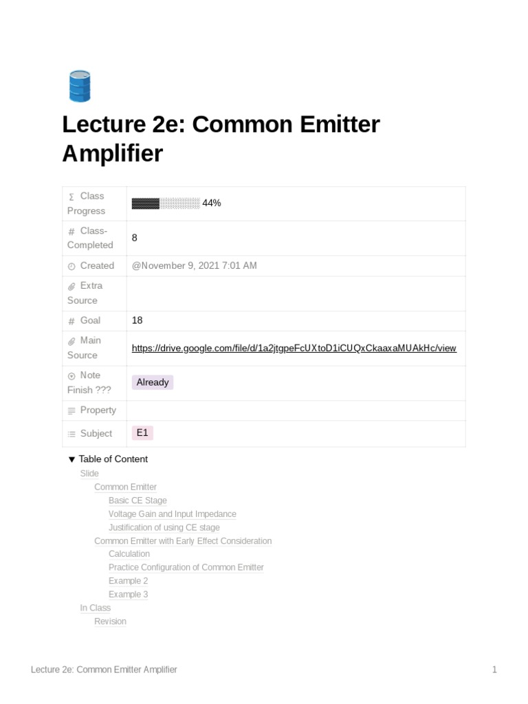 Lecture 2e Common Emitter Amplifier | PDF | Amplifier | Electrical Network