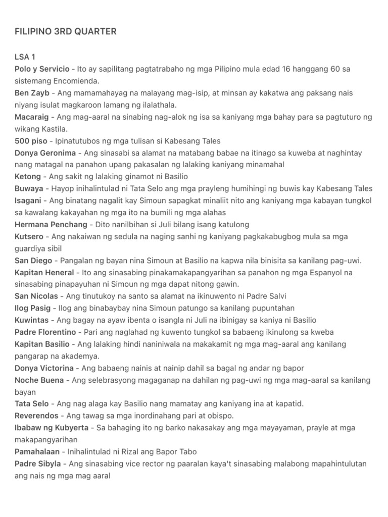 Filipino 3RD Quarter | PDF