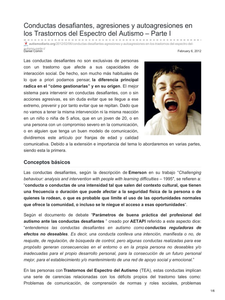 Conductas desafiantes en autismo: guía | PDF | Espectro autista ...