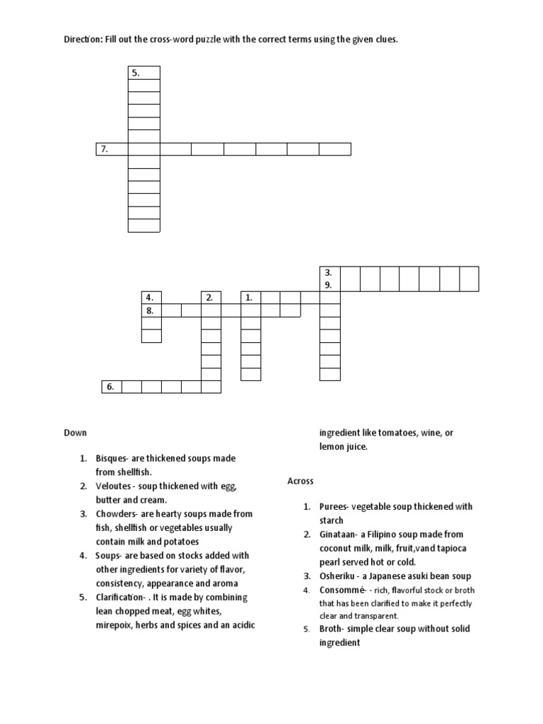 Activity Cross Word Puzzle | PDF