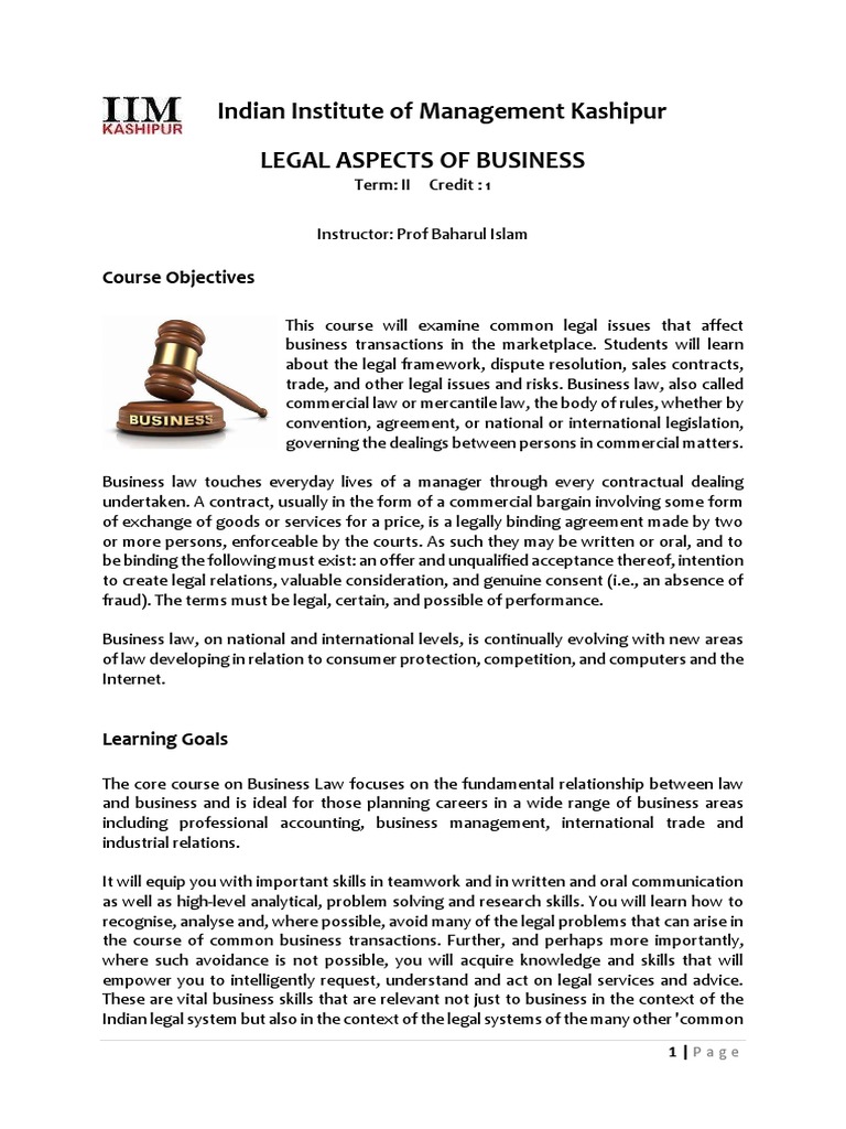 Legal Aspects of Business | Download Free PDF | Business | Private Law