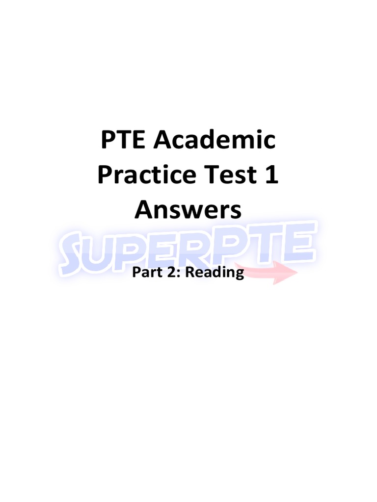 Super PTE - Reading Answer | PDF