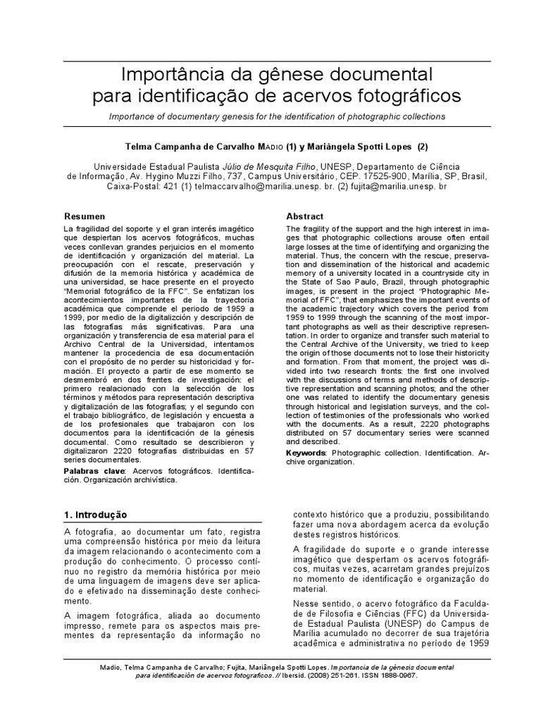 MADIO, FUJITA (2008) Importância Da Gênese Documental | PDF | Science