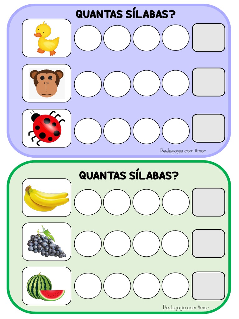 Quantas Sílabas Cartelas | PDF