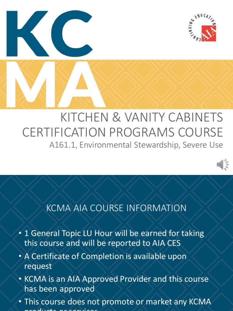 KCMA Cert Course 1-8-20 New ESP | PDF | Cabinetry | Recycling