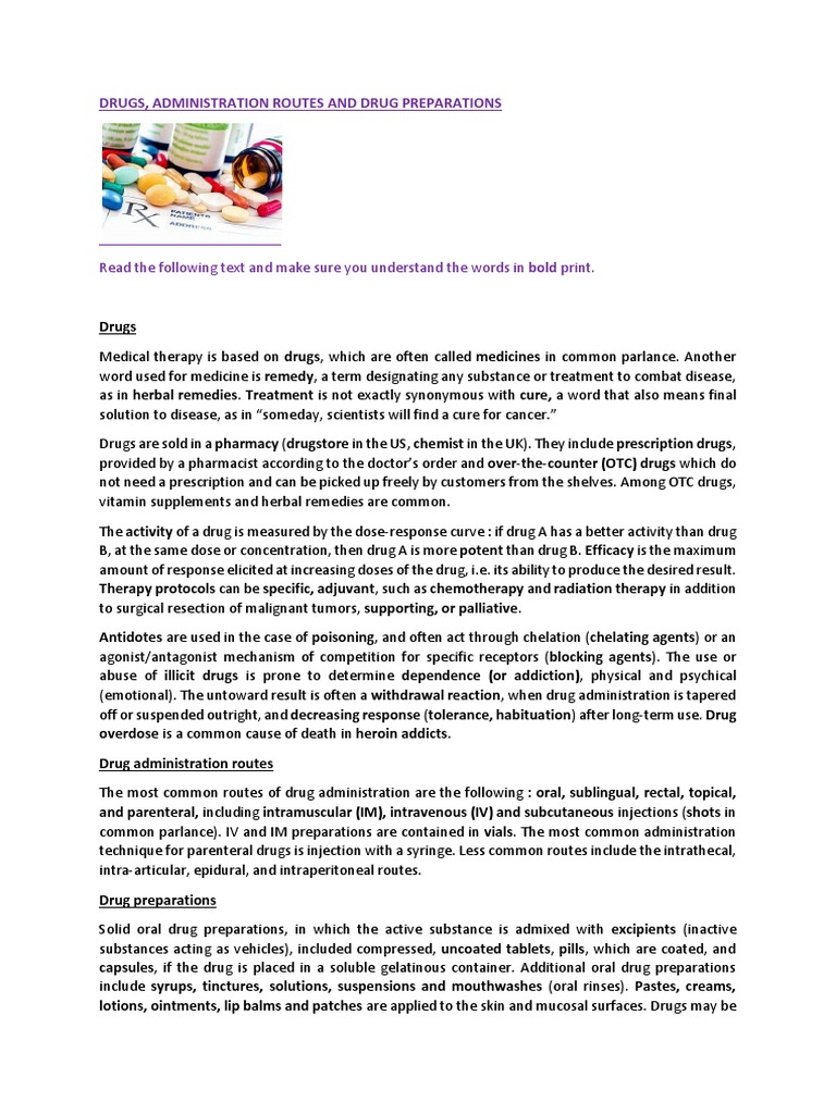 Drug Administration and Preparation Guide | PDF