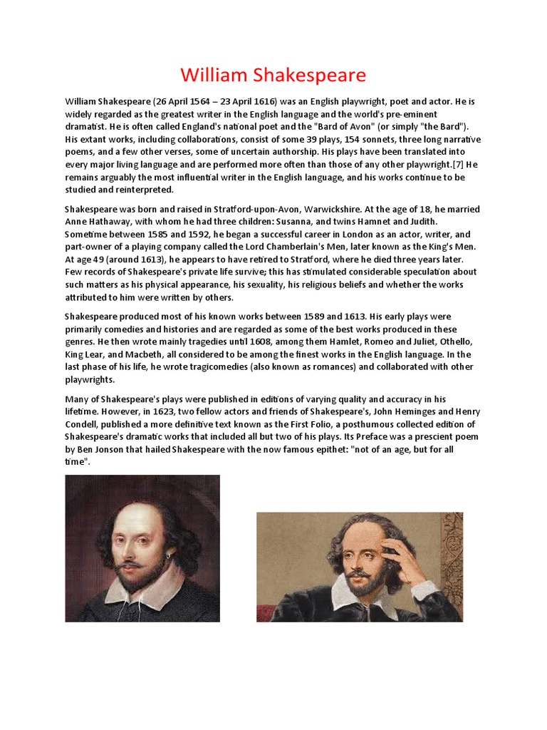 Shakespeare: Life and Legacy | PDF | Classics