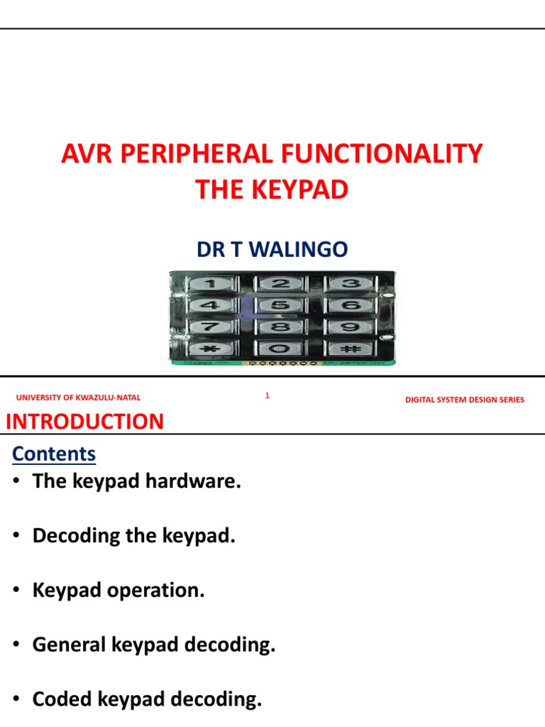 CH 3 AVR Peripherals - Keypad | PDF | Digital Electronics | Computer ...