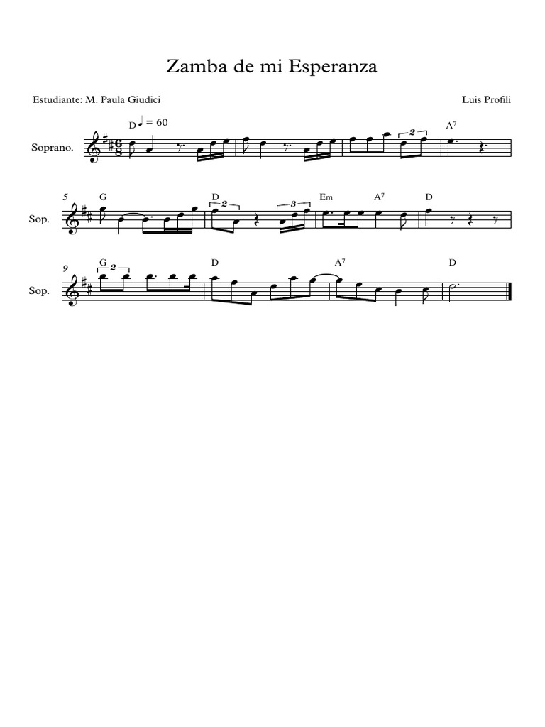 Zamba de Mi Esperanza | PDF