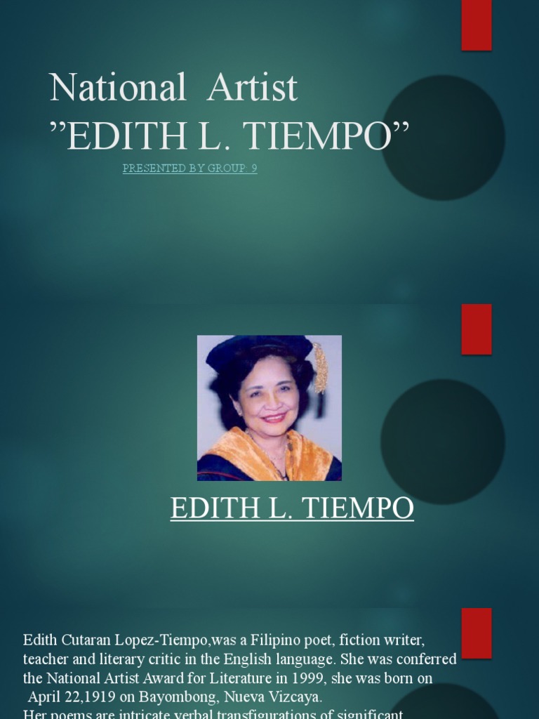 National Artist "Edith L. Tiempo": Presented by Group: 9 | PDF