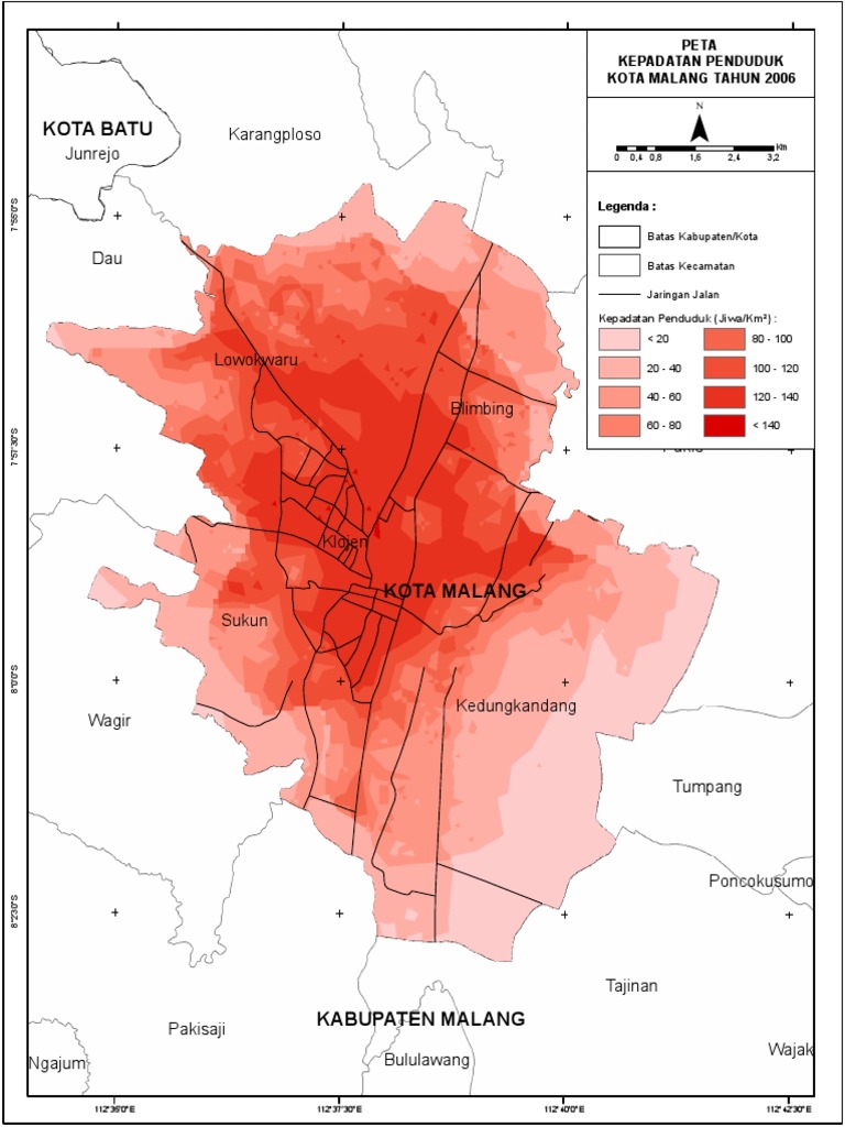 Kepadatan Penduduk 2006 Kota Malang | PDF