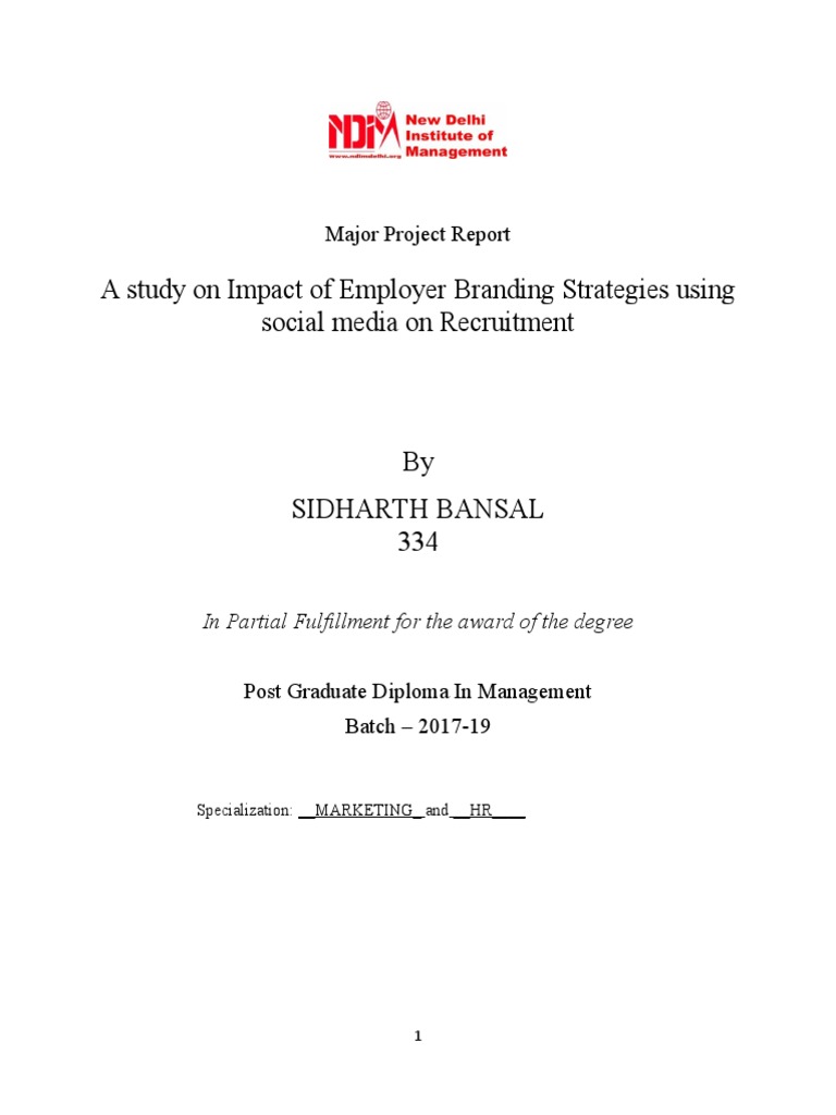 Major Project - Sidharth Bansal | PDF