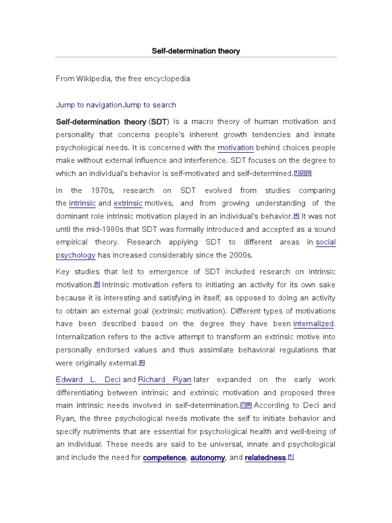 Understanding Self-Determination Theory | PDF | Motivational | Motivation