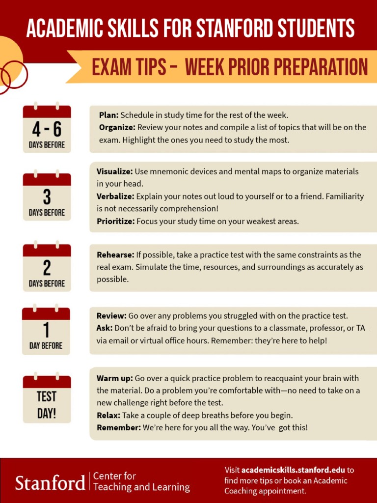 Week Prior Test Prep Strategies | PDF